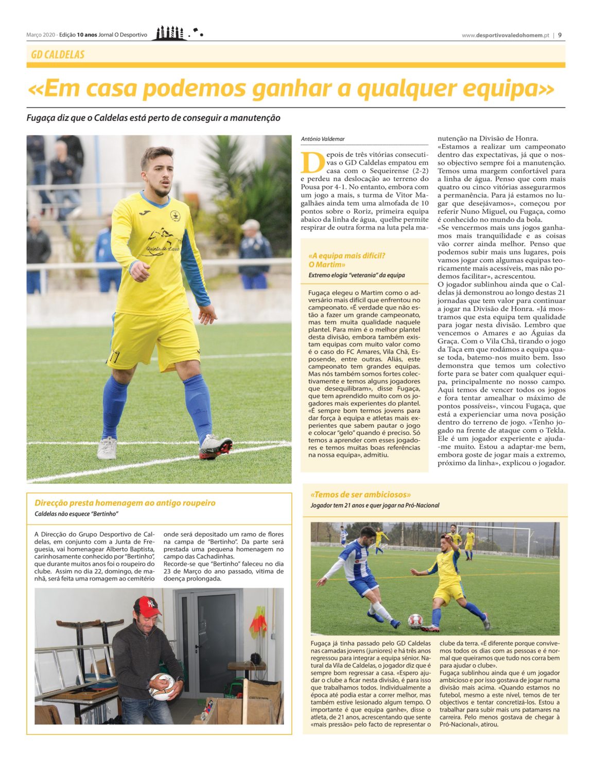 Fugaça está a fazer uma grande época em Caldelas - Desportivo Vale do Homem