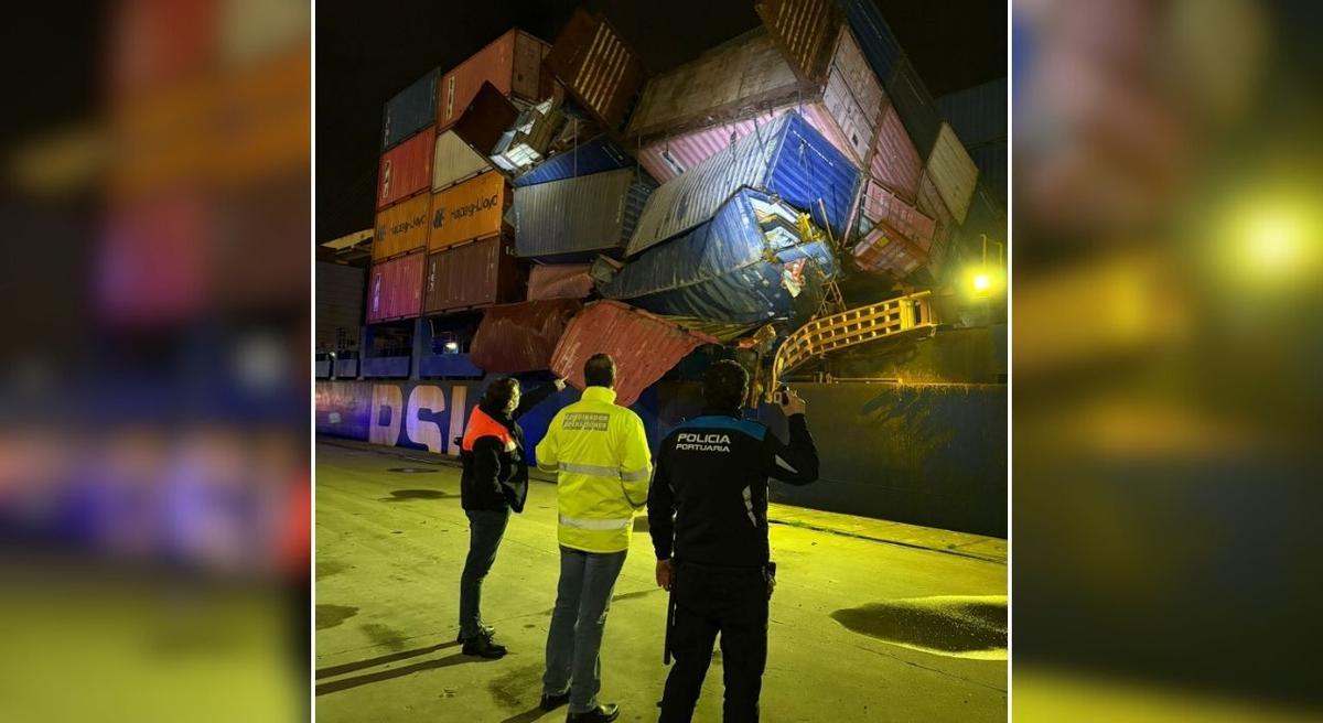 Navio de bandeira portuguesa chega a Vigo com contentores em risco de ...